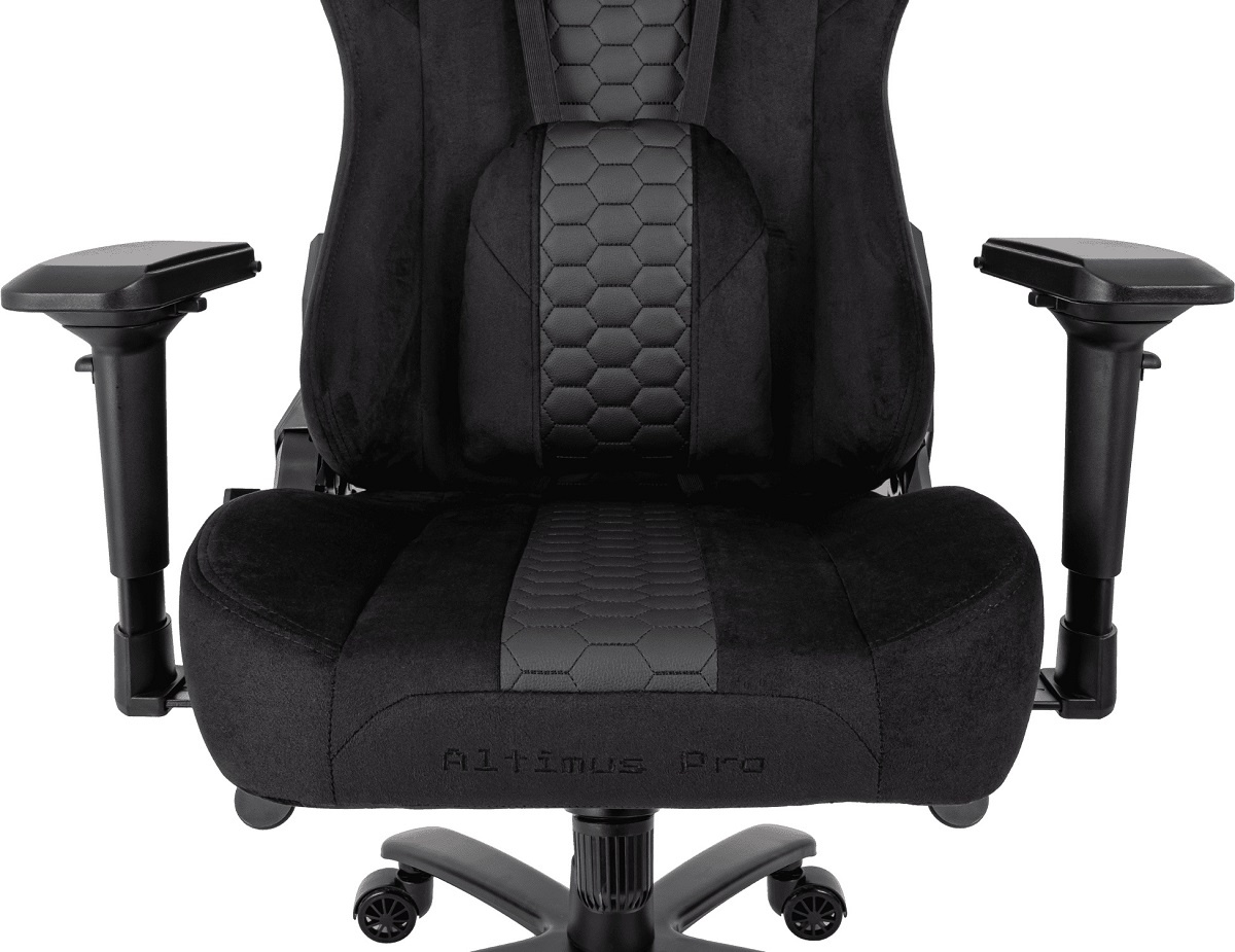 Fotel gamingowy Altimus Pro czarny wygodne siedzisko wykonane z trwałej ...